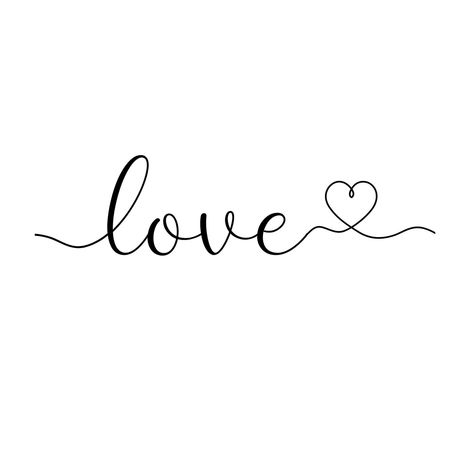 Valentines Day Svg Love Svg Love Script With Heart Svg Cutting File