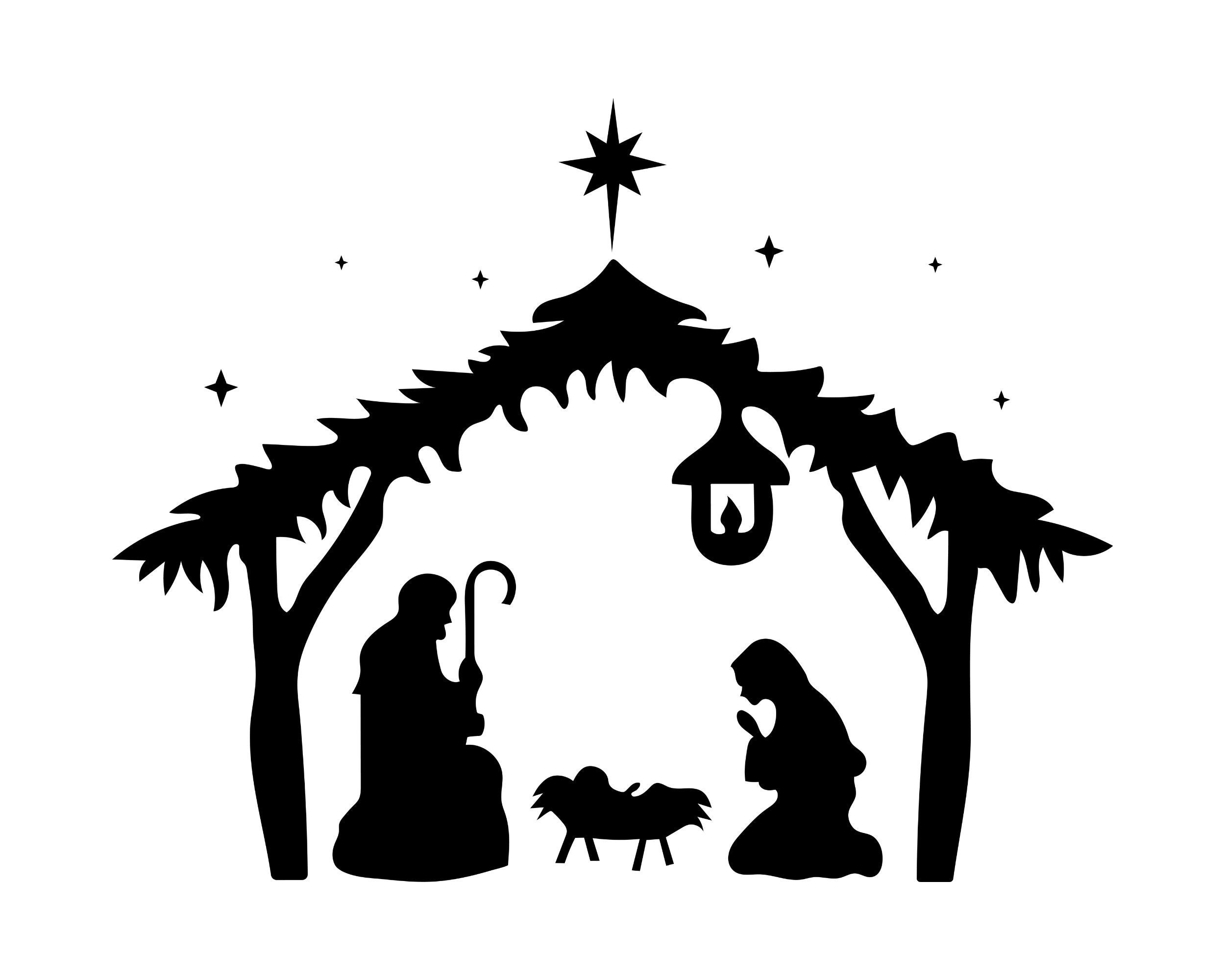 Manger Black And White