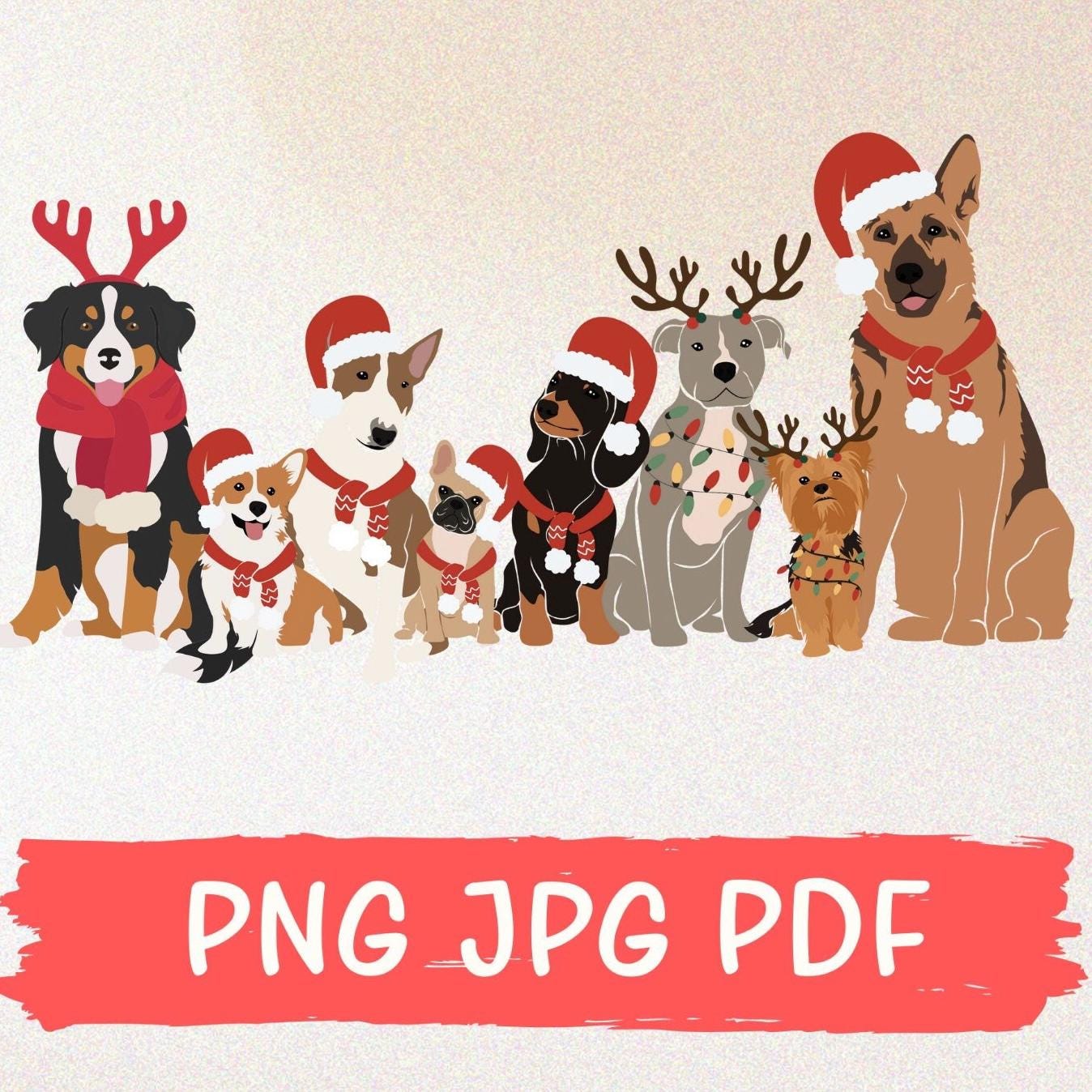 Christmas Dog Png, Dogs Christmas Design, Holiday Design, Merry ...