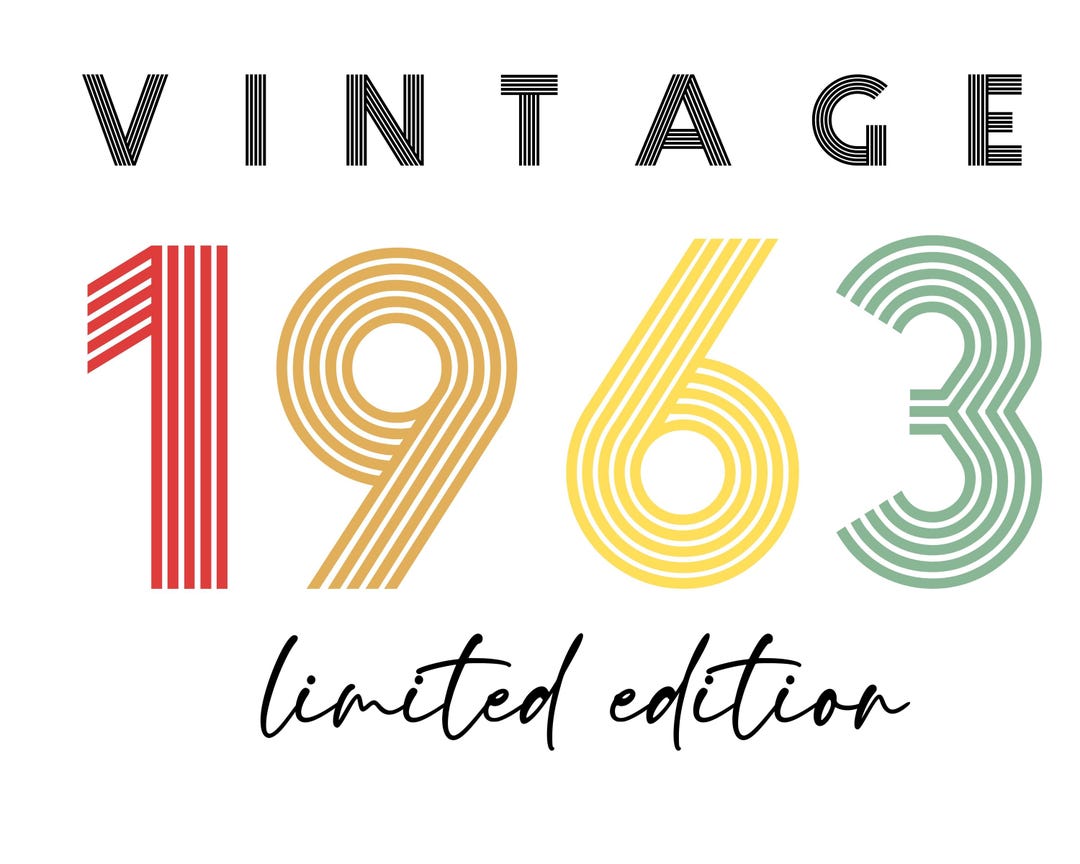 Vintage 1963 Svg Png, 60th Birthday Svg, Vintage 60th Birthday Gift for ...