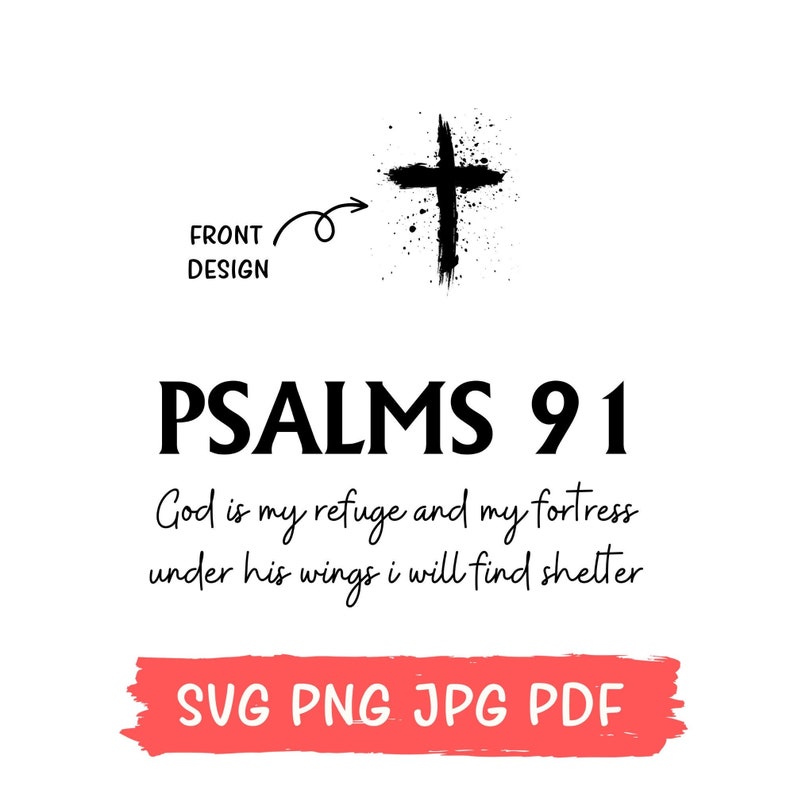 Psalms 91 SVG: Christian Bible Verse Design (digital Download) - Etsy