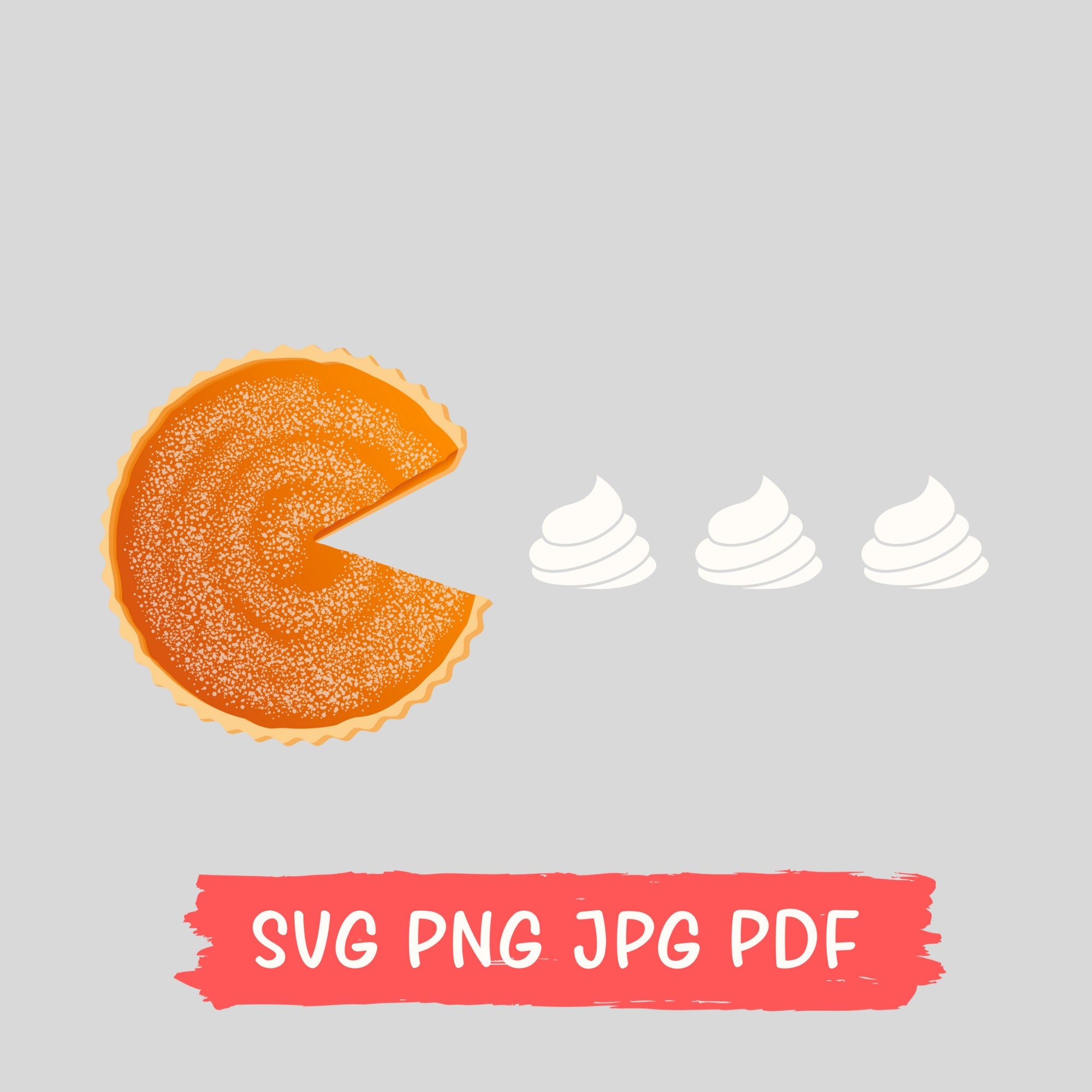 Pacman Pie Png Thanksgiving Png Design Pumpkin Pies Png - Etsy