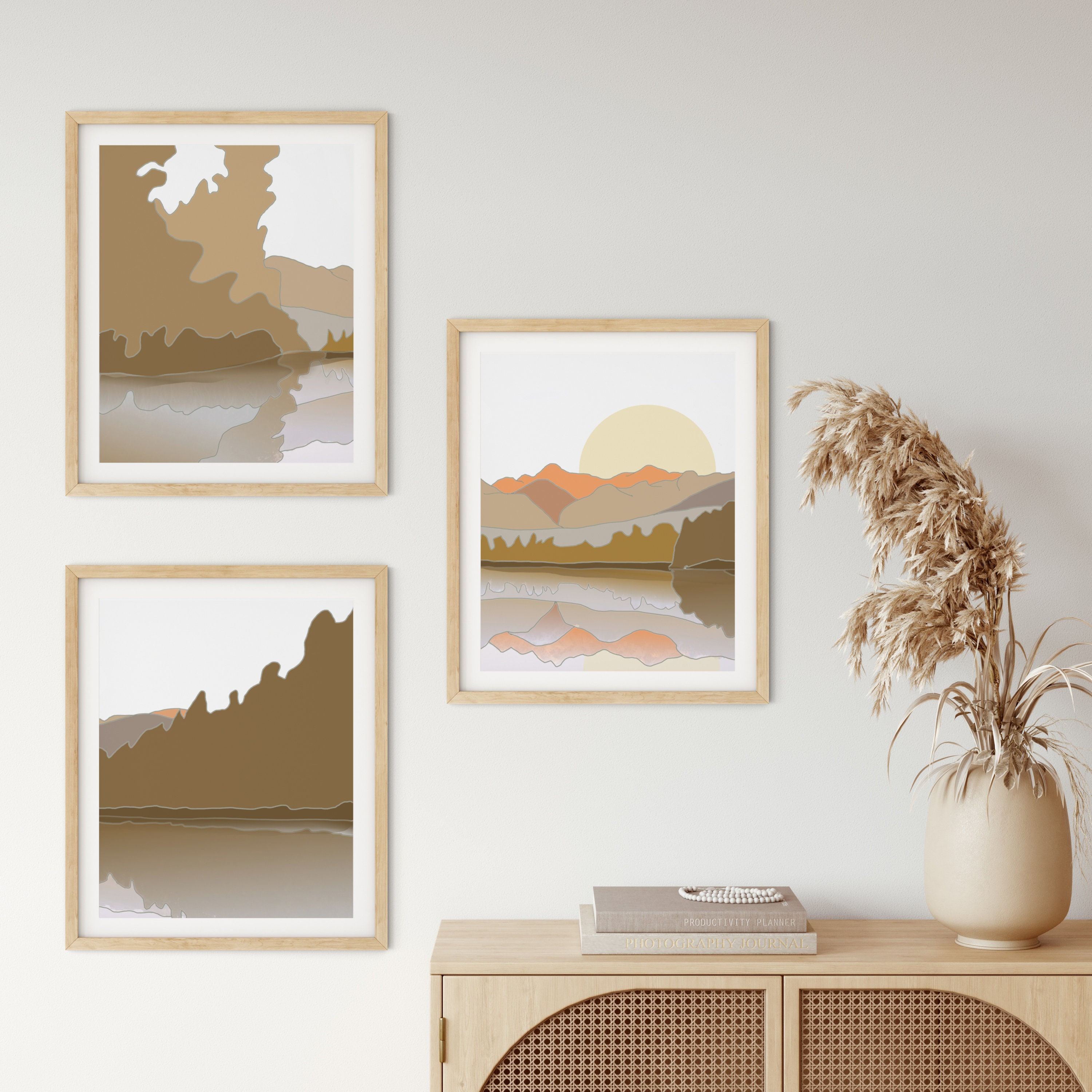 Abstract Art Set of 3 Prints, Wall Art, Bundle, Boho Decor Printable ...