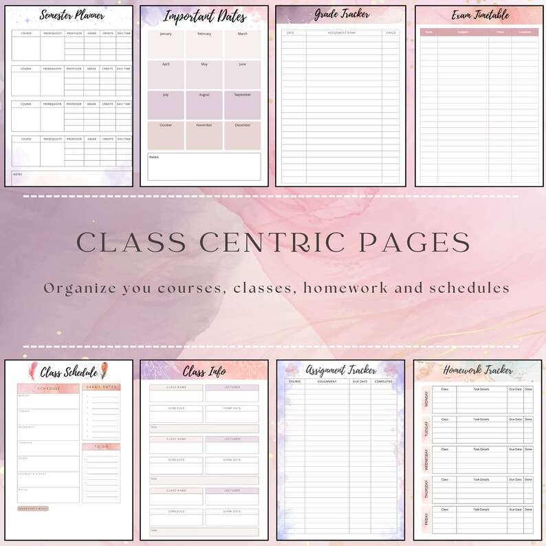 Printable Student Planner | Study Planner Bundle, Academic Planner ...