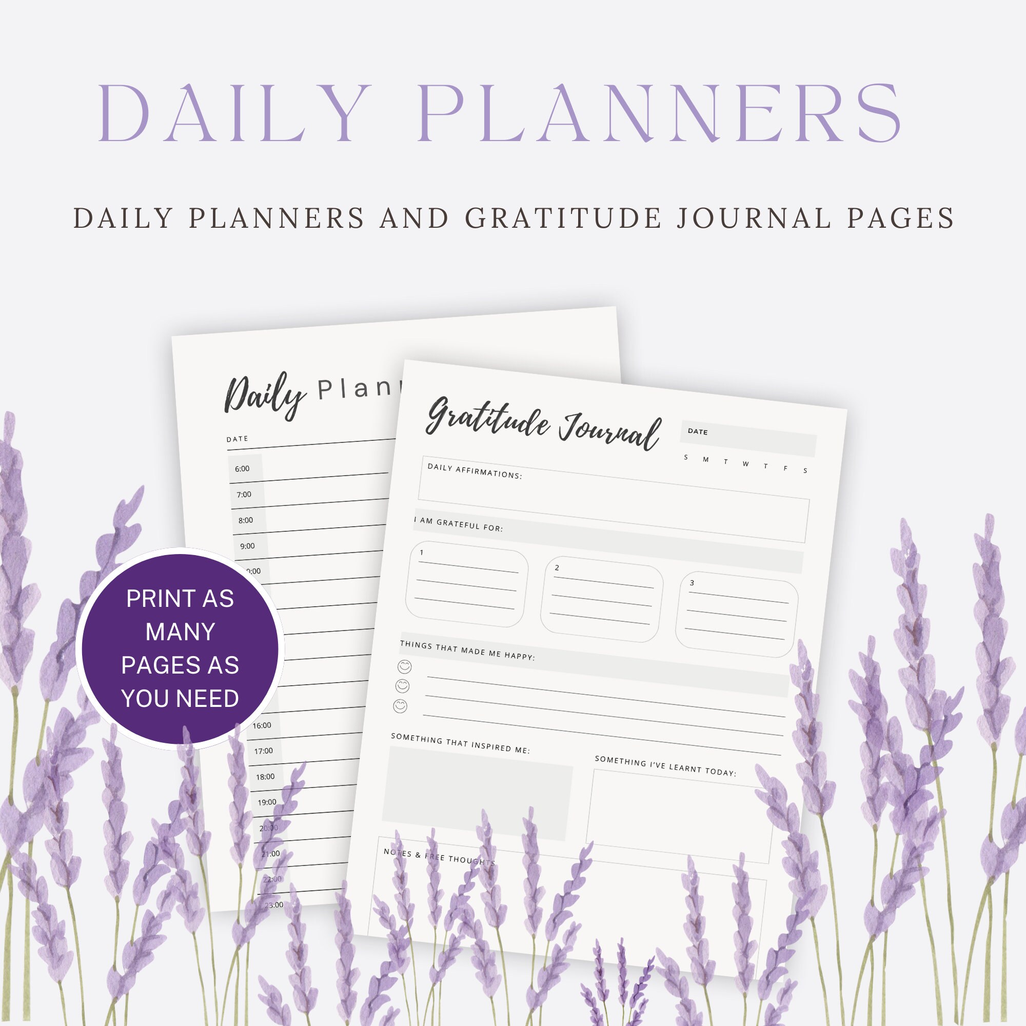 Birth Flower Themed Planner Printable Student Planner Bundle, Daily ...