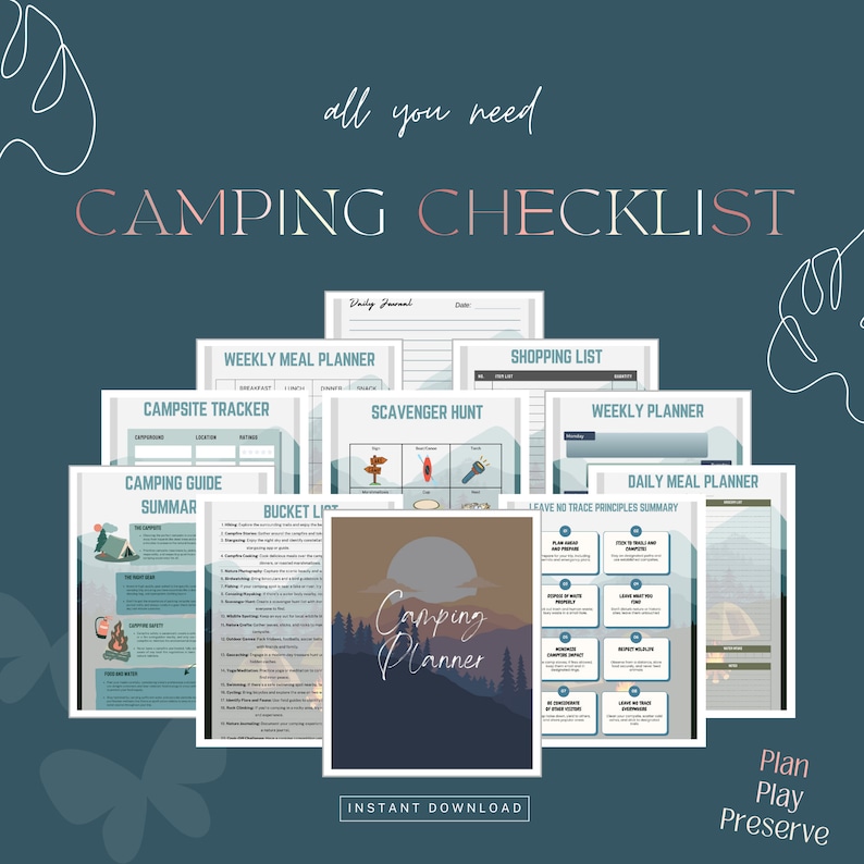 Ultimate Printable Camping Bundle | Camping Checklist, Journal, Meal ...