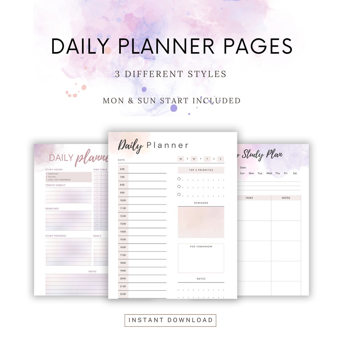 Printable Student Planner Study Planner Bundle, Academic Planner ...