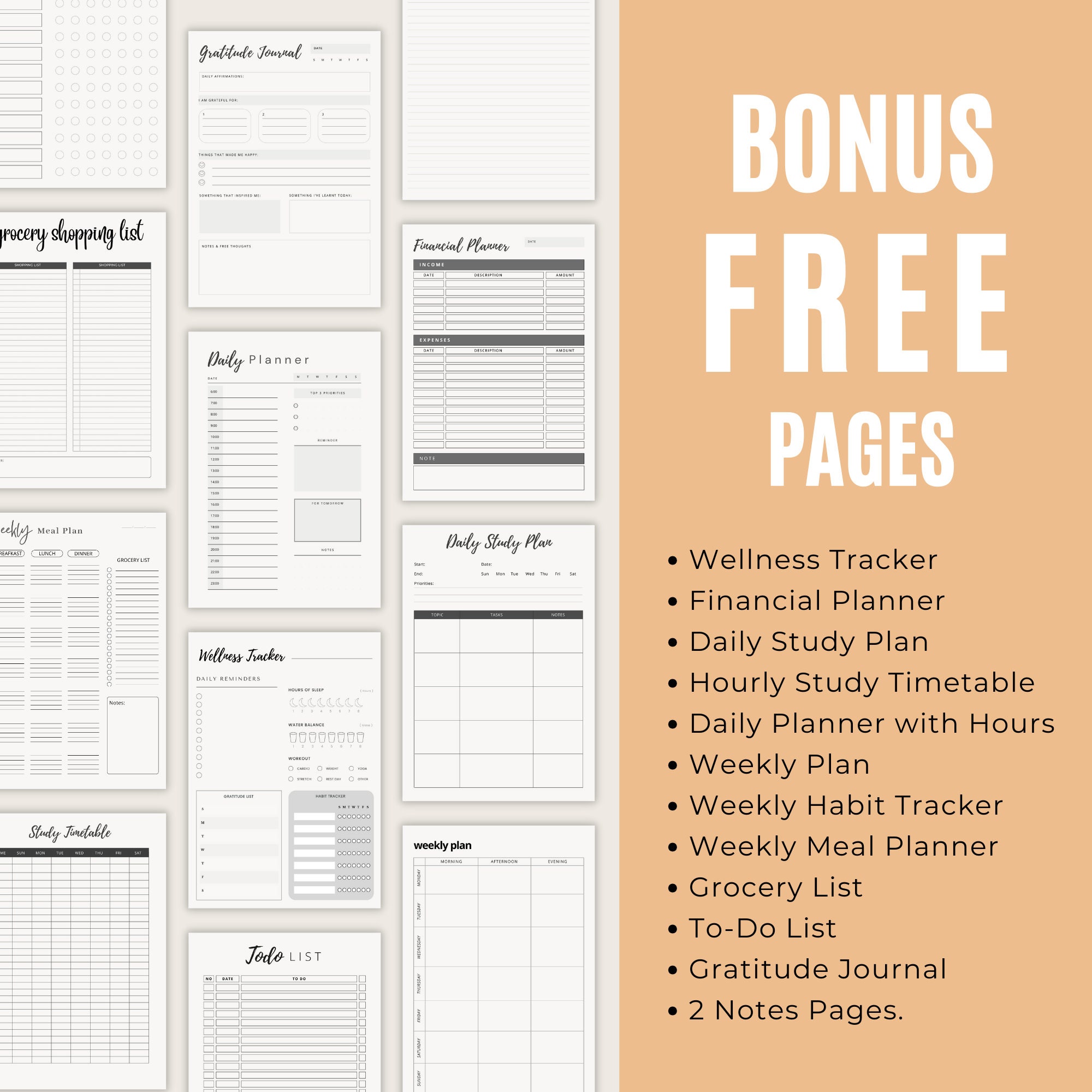 Birth Flower Themed Planner Printable Student Planner Bundle, Daily ...