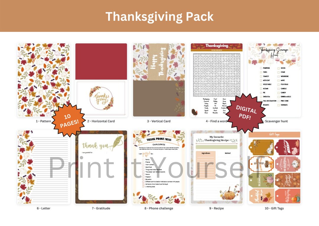 Printable Thanksgiving Activities, Cards, Gratitude Worksheets and More ...