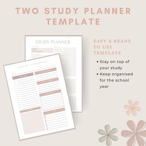 Printable Study Planner | Minimalistic & Aesthetic | Daily Planner ...