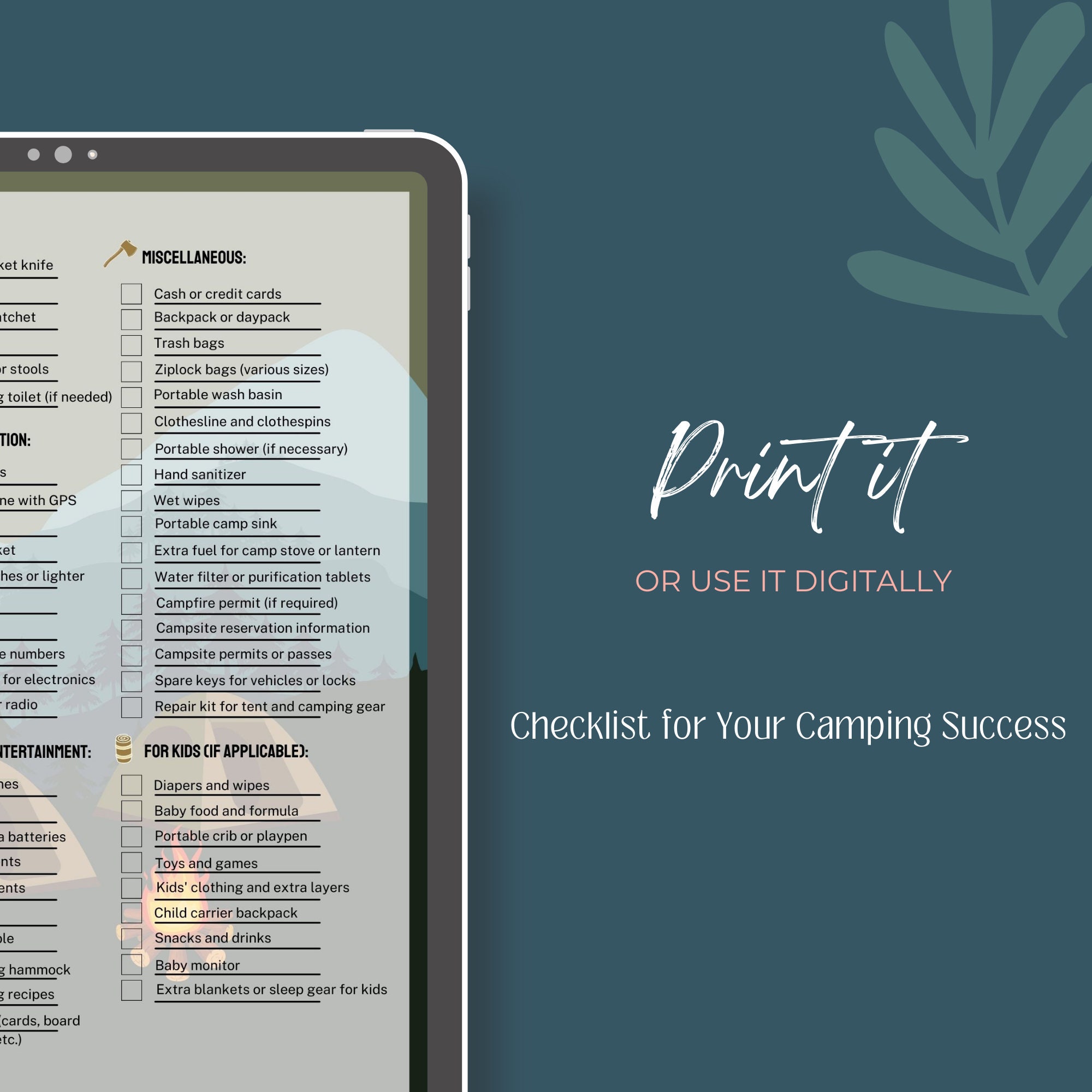 Ultimate Printable Camping Bundle | Camping Checklist, Journal, Meal ...