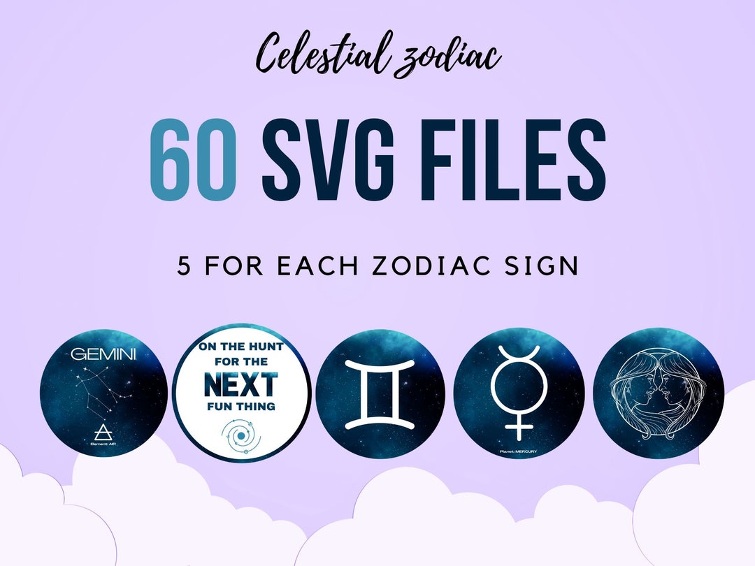 Zodiac SVG Bundle Digital Download With Constellations Zodiac - Etsy