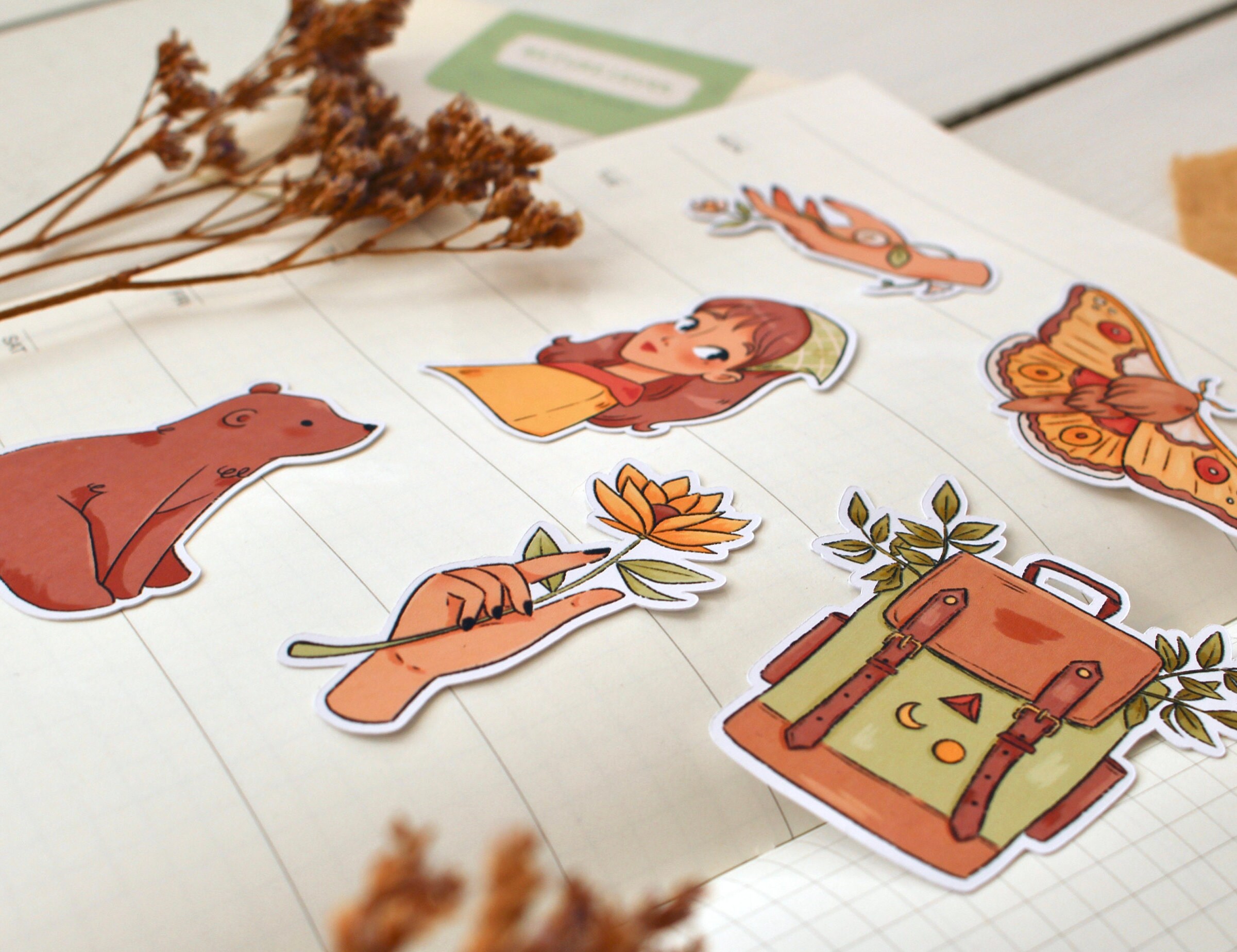 Sticker Pack Nature Spring Die Cut Stickers Flower Sticker Set - Etsy