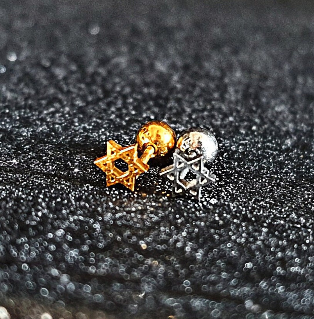 Star of David Ear Stud Earring Cartilage Tragus Helix Stud Body ...