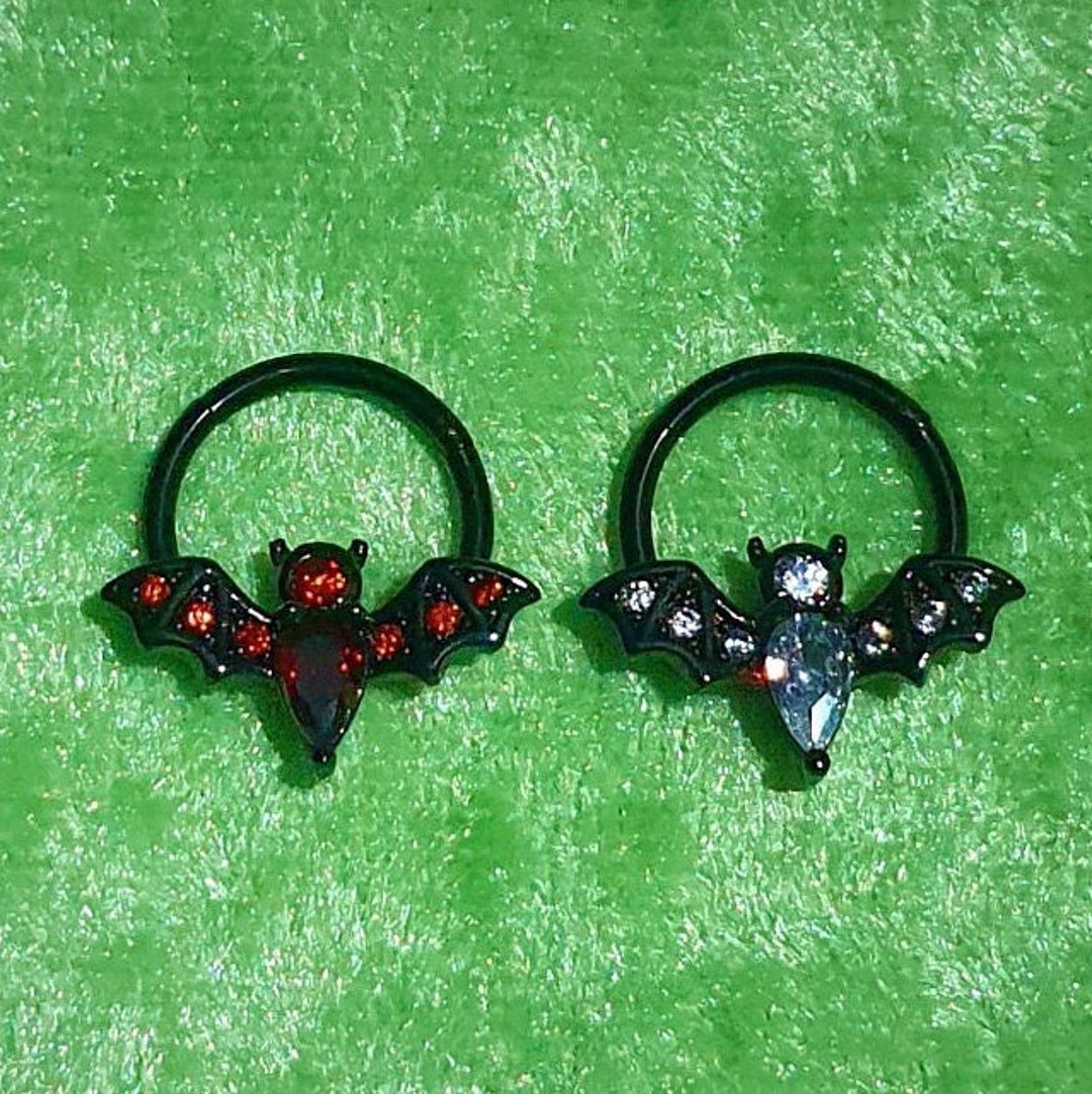 Spooky Vampire Bat Septum Ring Clicker Nose Ring Cartilage Earring - Etsy