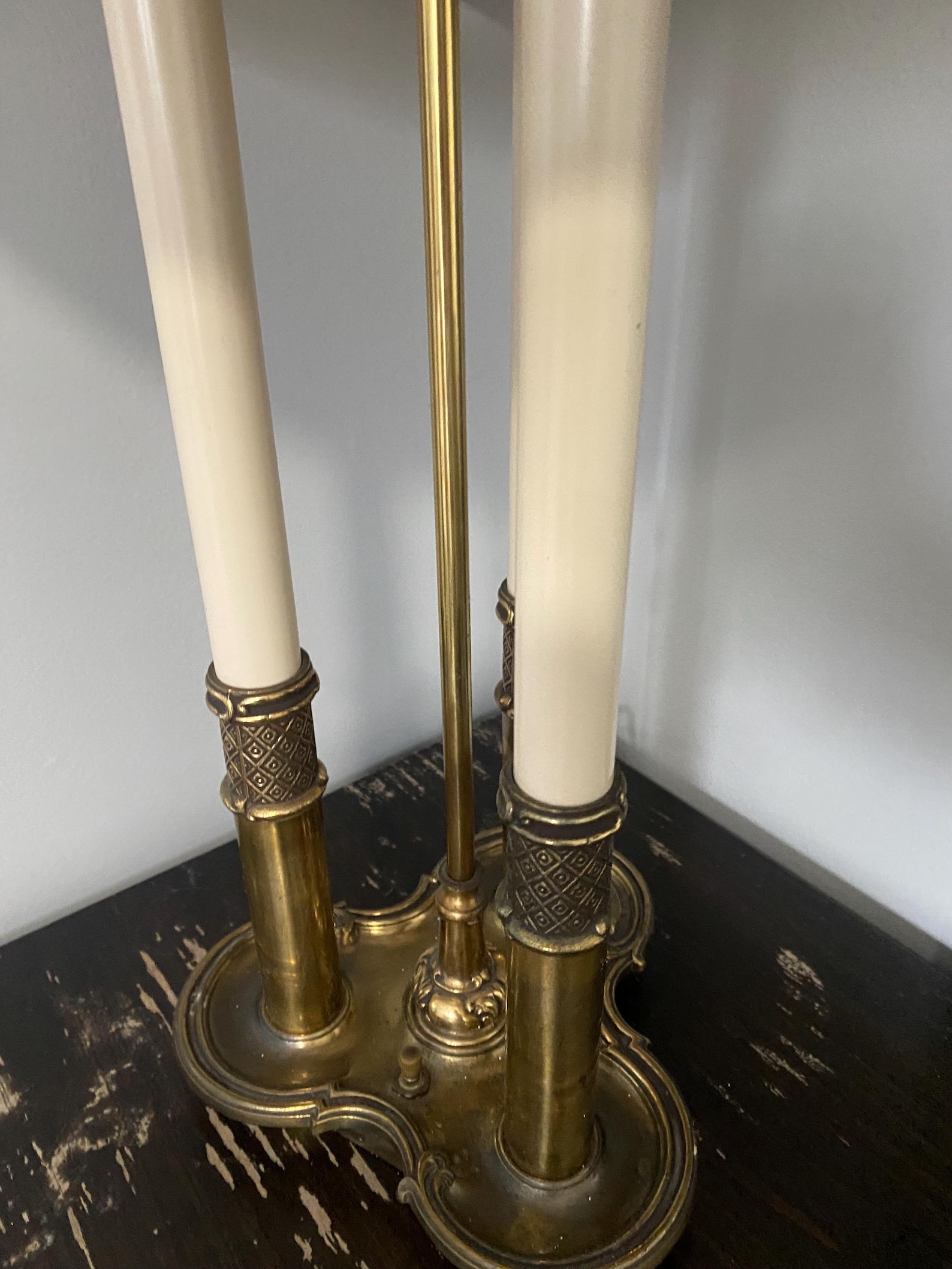 Vintage Stiffel French Bouillotte Brass Candlestick 3-light Lamp With ...