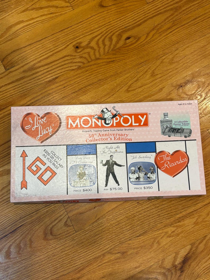 I Love Lucy Monopoly: 50th Anniversary Collector's Edition, Pewter ...