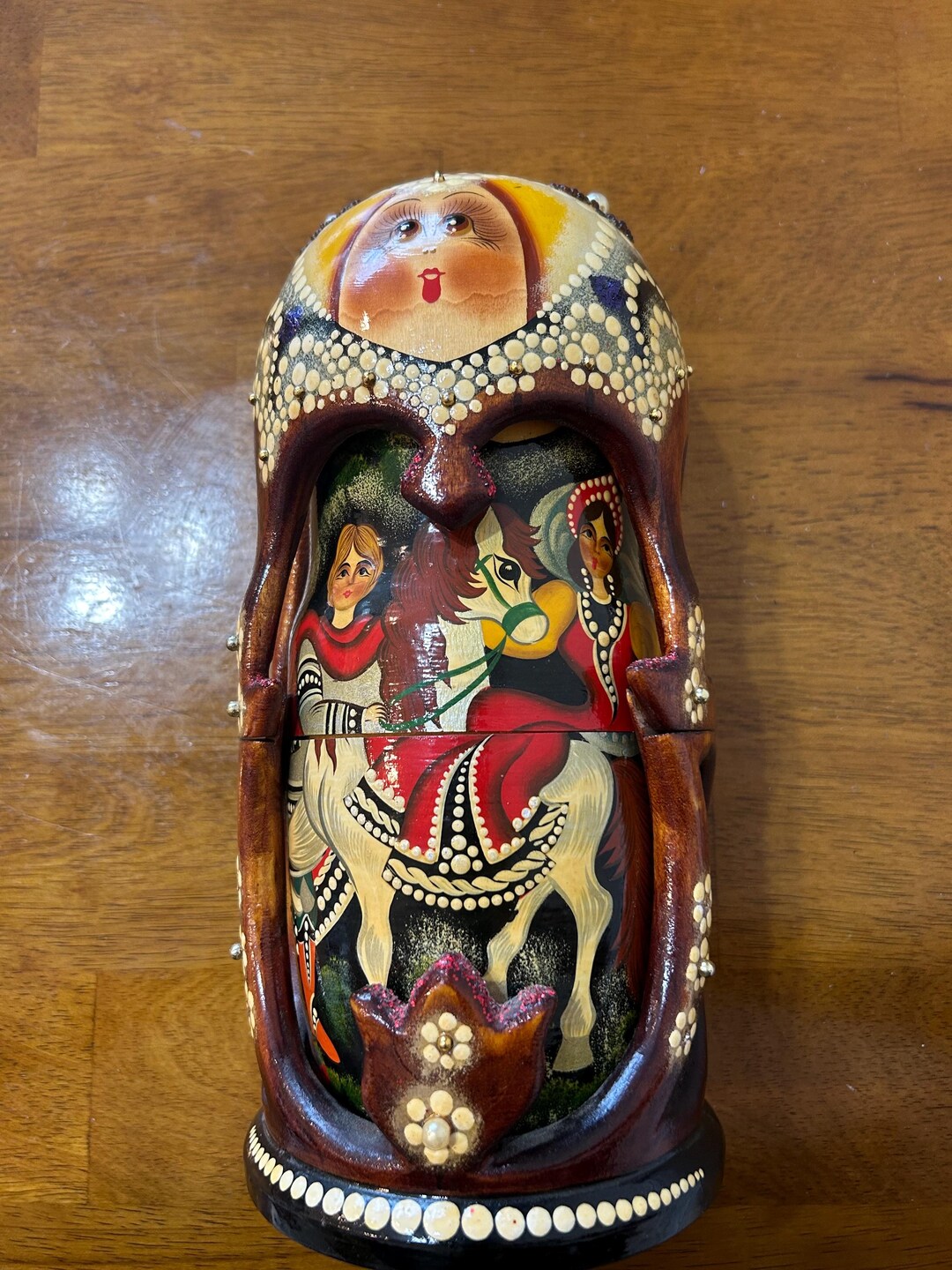 Hand-painted Russian Matryoshka Doll With Detailed Horse Rider Scene ...