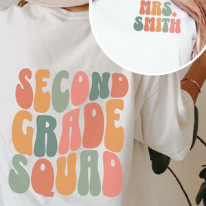 Custom Second Grade Squad Shirt, Comfort Colors Second Grade Teacher ...