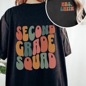 Custom Second Grade Squad Shirt, Comfort Colors Second Grade Teacher ...