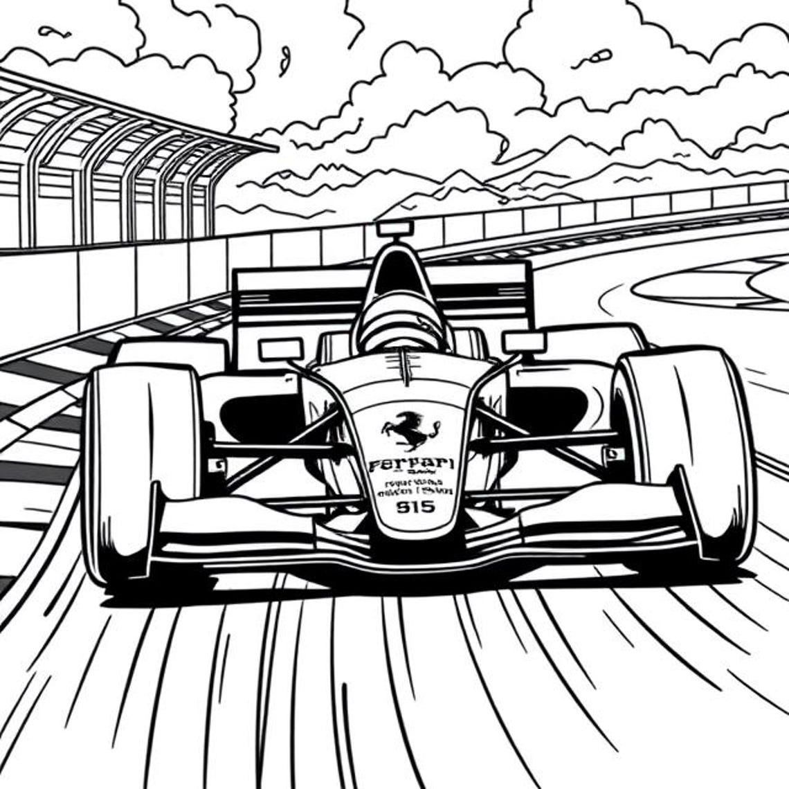 Formula 1 Coloring Book for Kids and Adults - Etsy