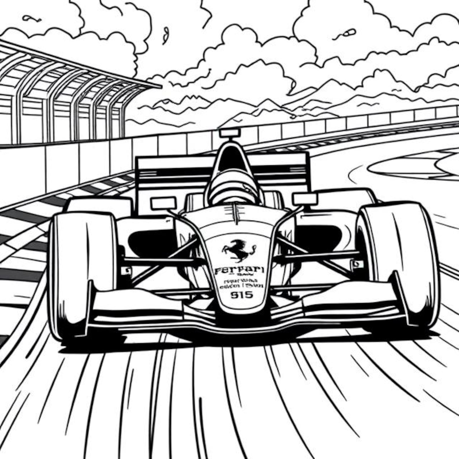 Formula 1 Coloring Book for Kids and Adults - Etsy
