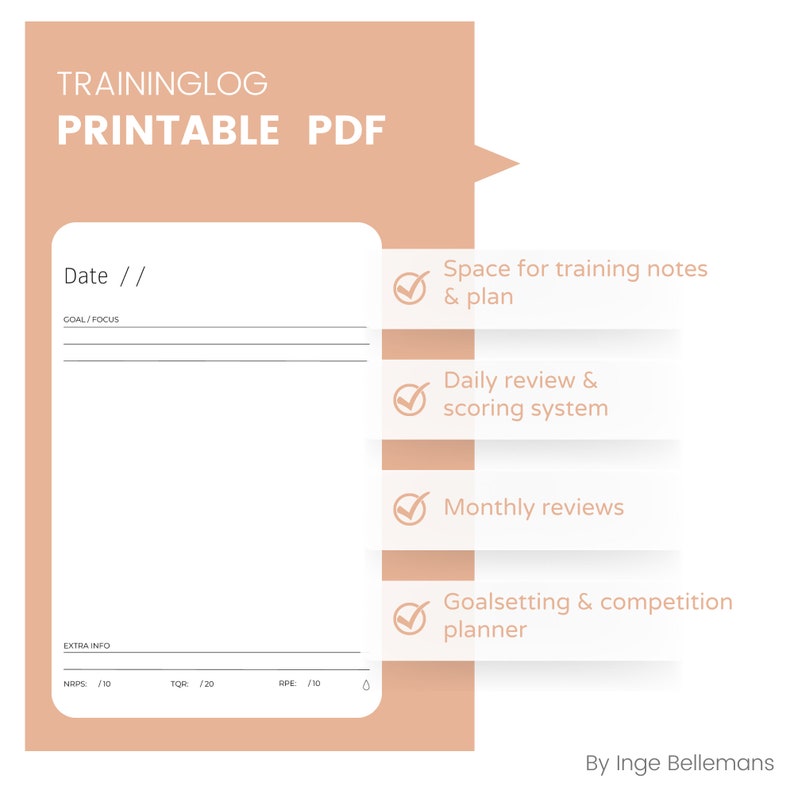 Training Logbook for Athletes Neutral Font - Etsy