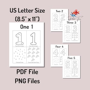 Number Tracing Worksheets 1-10, Preschool Counting Activity ...