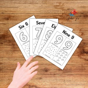 Number Tracing Worksheets 1-10, Preschool Counting Activity ...