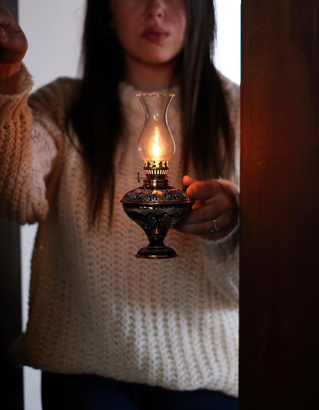 Vensila Vintage Oil Lamp | Handmade Kerosene Lamp for Valentine's Day ...