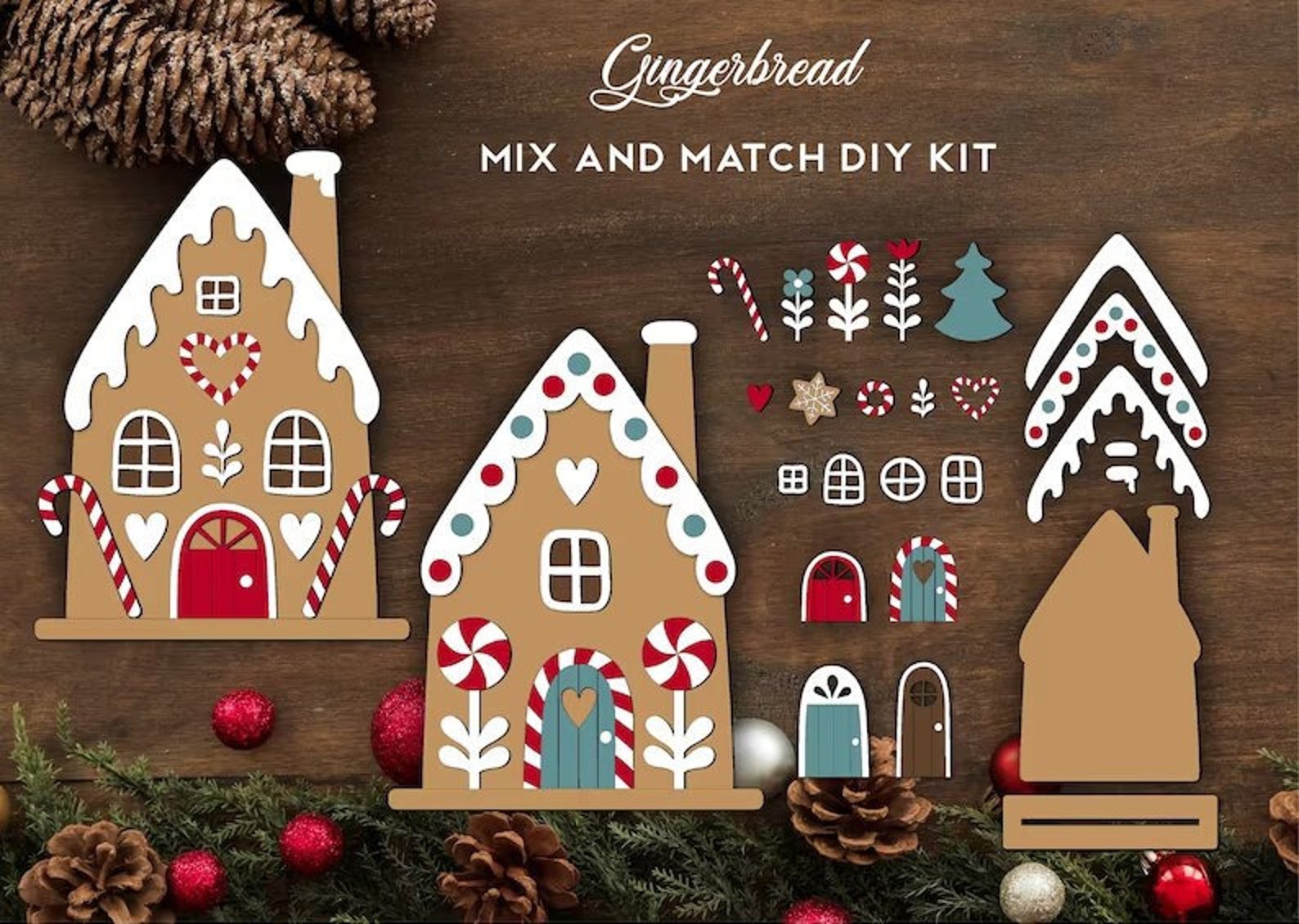 Interchangeable Design Your Own Gingerbread House, Cute Kid Christmas ...