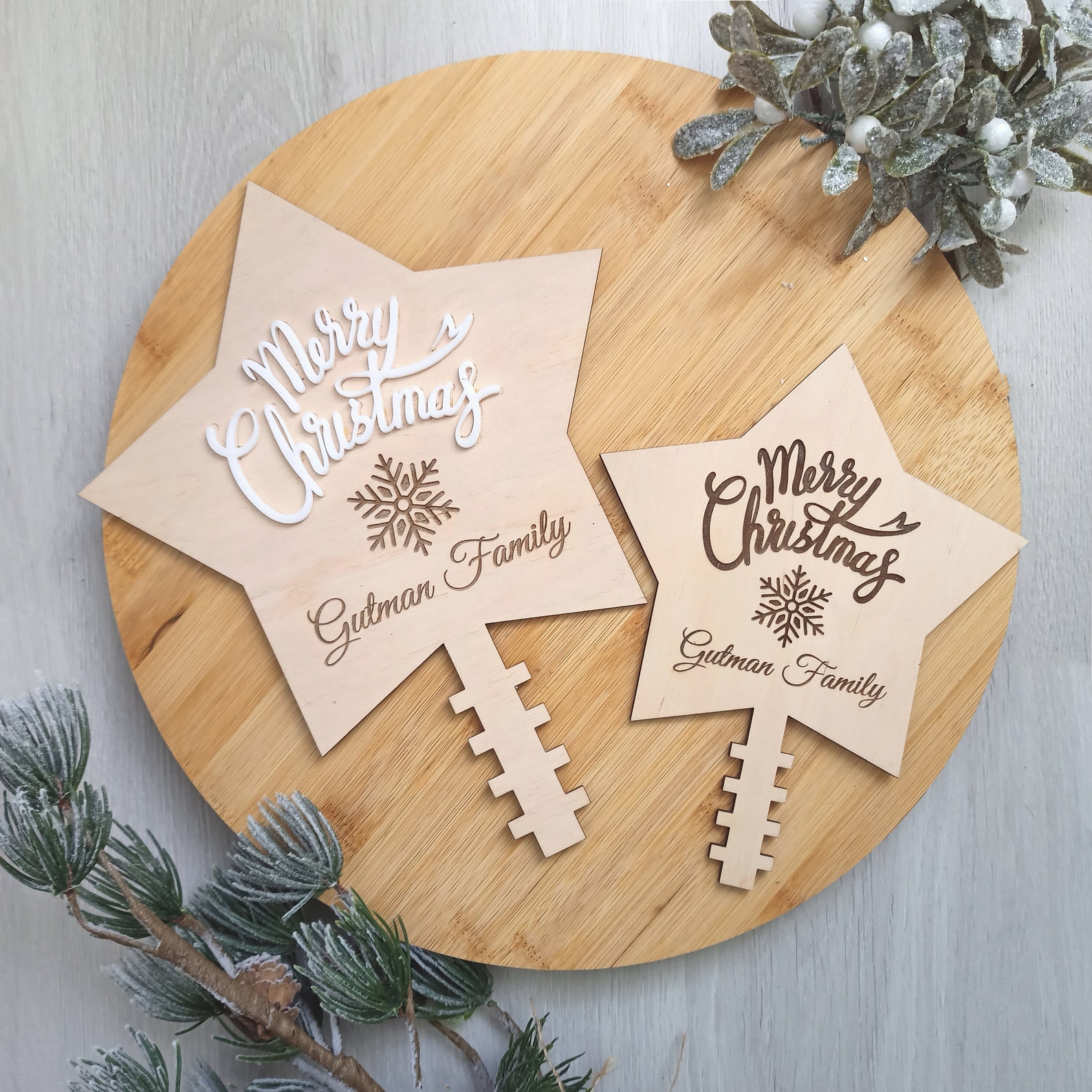 Custom Christmas Tree Topper Star, Christmas Decoration, Scandi ...