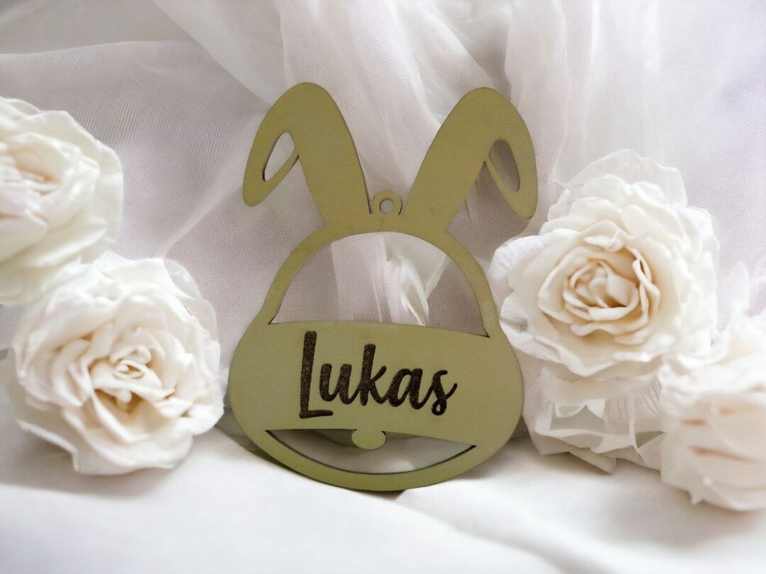 Personalized Bunny Name Tag, Custom Easter Basket Tag, Easter Tree ...