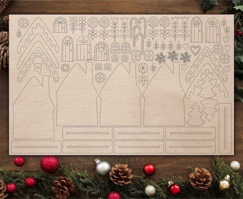 Interchangeable Design Your Own Gingerbread House, Cute Kid Christmas ...