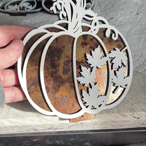 Handcrafted Maple Leaf and Acorn Pumpkin - Set of 5 - Rustic Fall ...