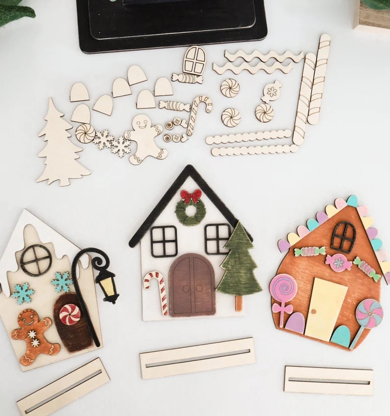 Interchangeable Design Your Own Gingerbread House, Cute Kid Christmas ...