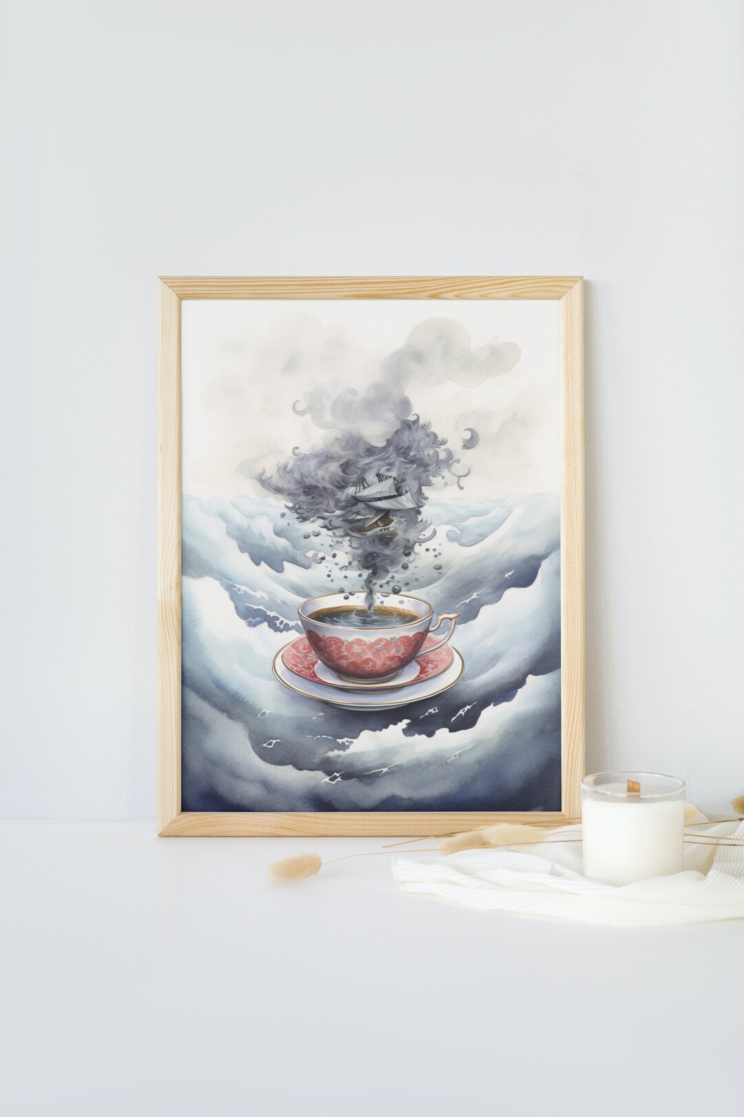 Storm in a Teacup Sayings Wall Art, Storm at Sea, Poster Print ...