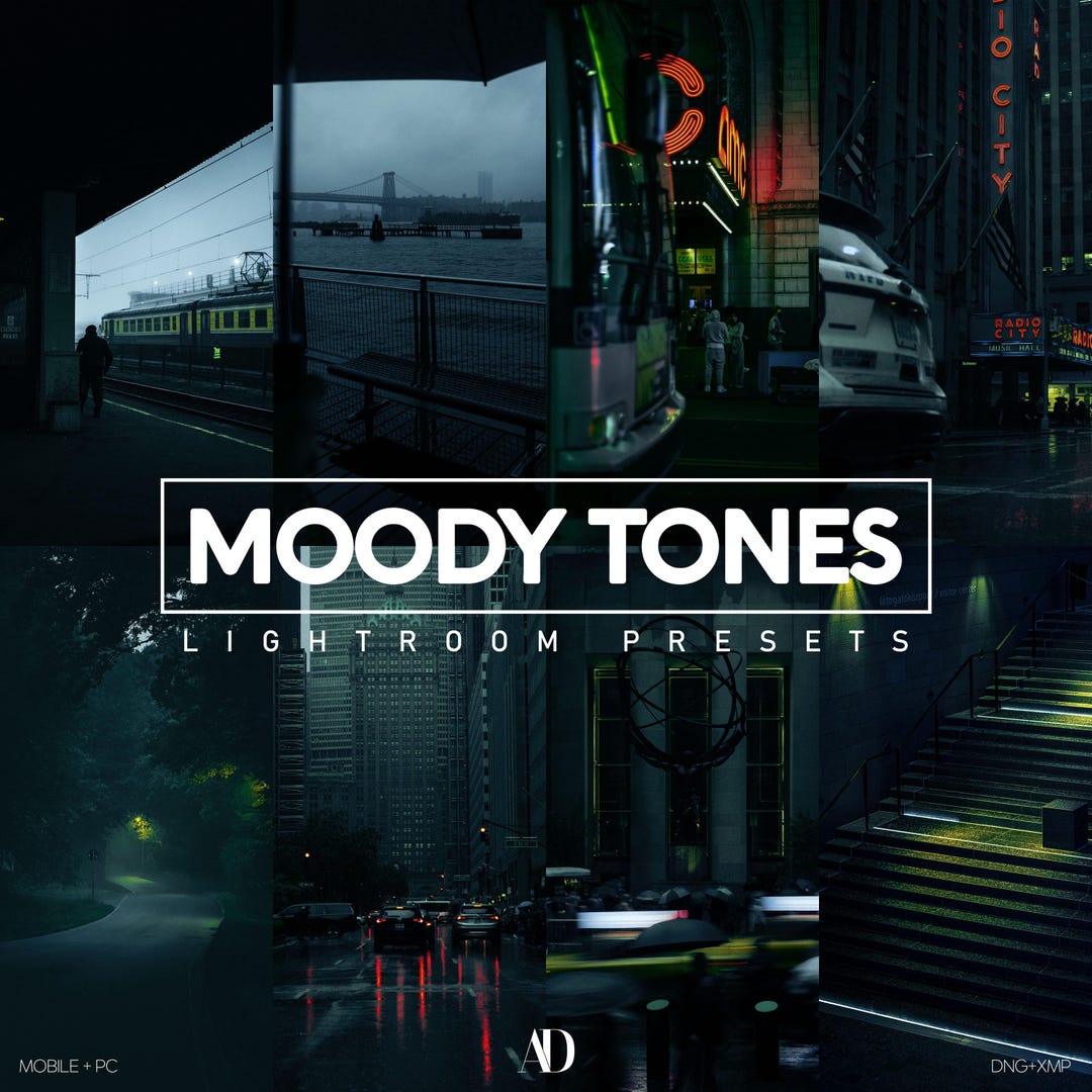 Moody Tones Lightroom Presets, Mobile & Desktop, Limited Edition (DNG ...
