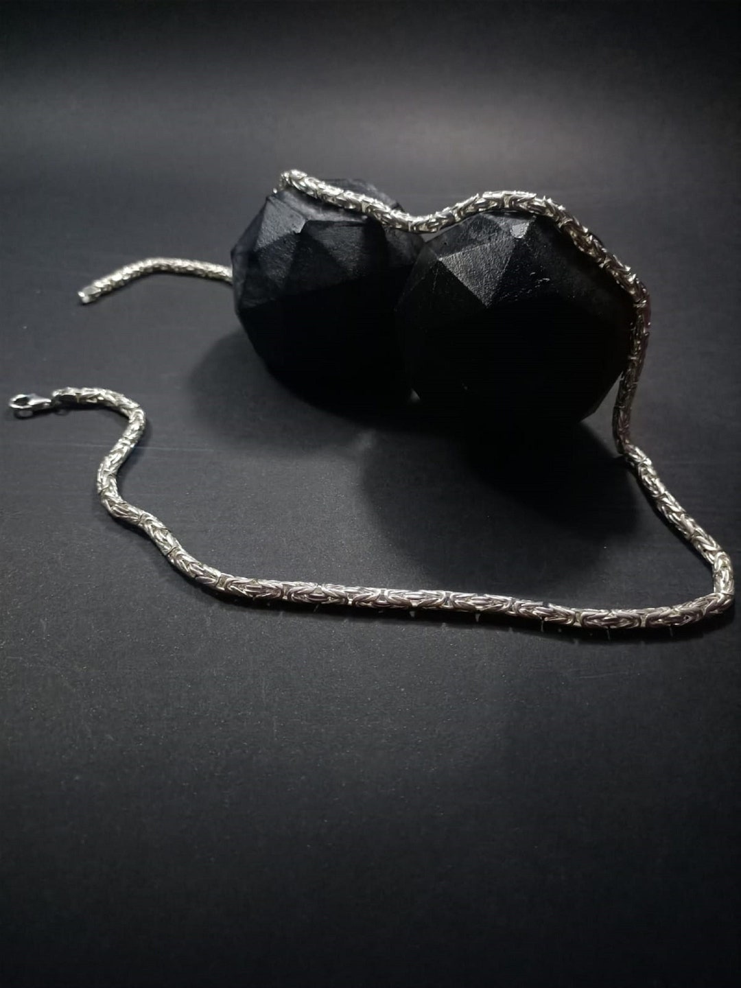 Round Byzantine Chain Necklace Sterling Silver Man Viking - Etsy
