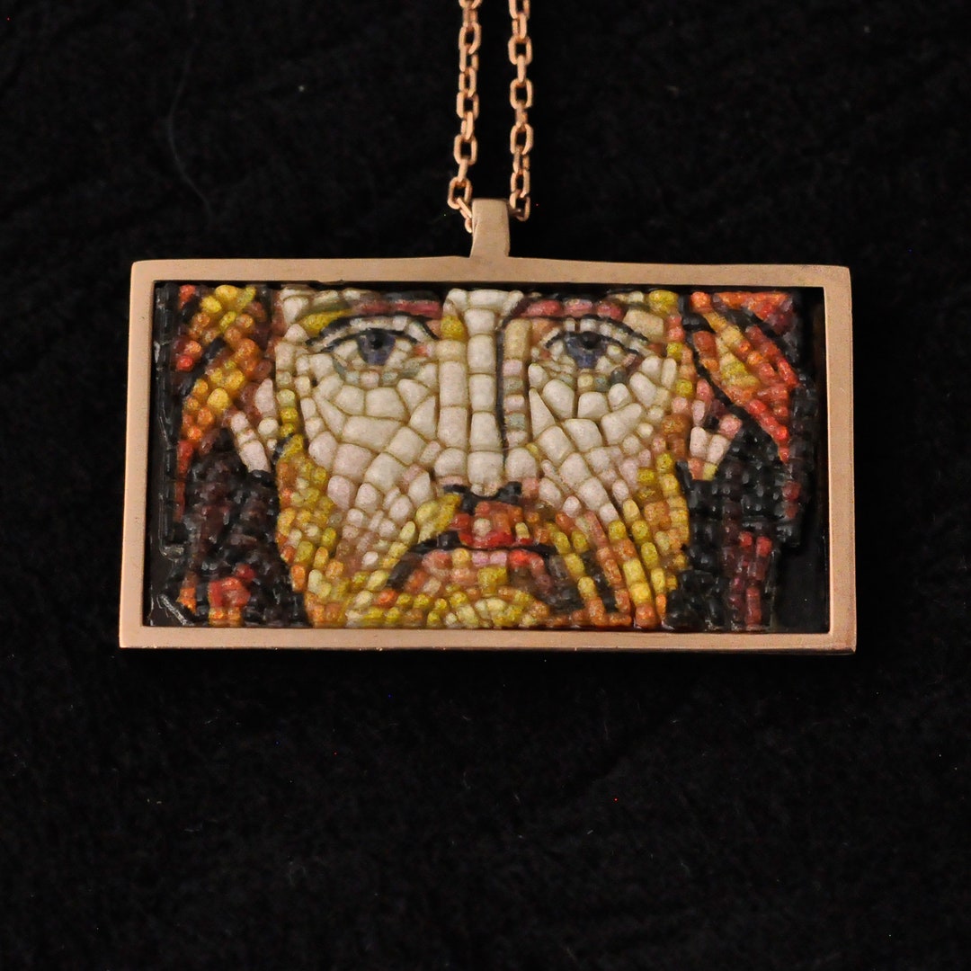 Silver Micro Mosaic Jesus Christ Chain Necklace Medium MZ18-0120 ...