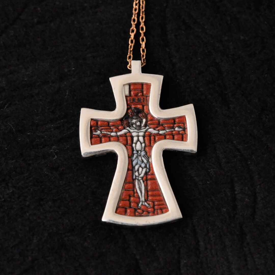 Silver Jesus Cross Necklace, Handmade Jewelry for Her - Etsy