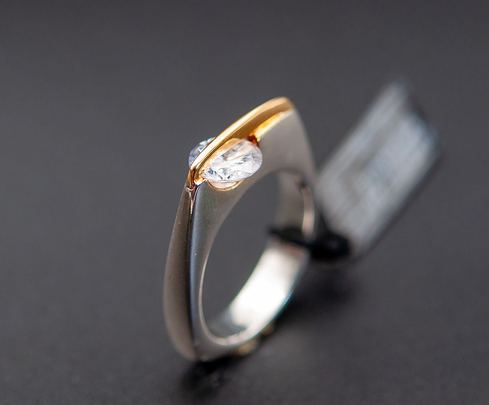 Moissanite Ring, Minimalist Line Style April Birthstone Ring Gift ...