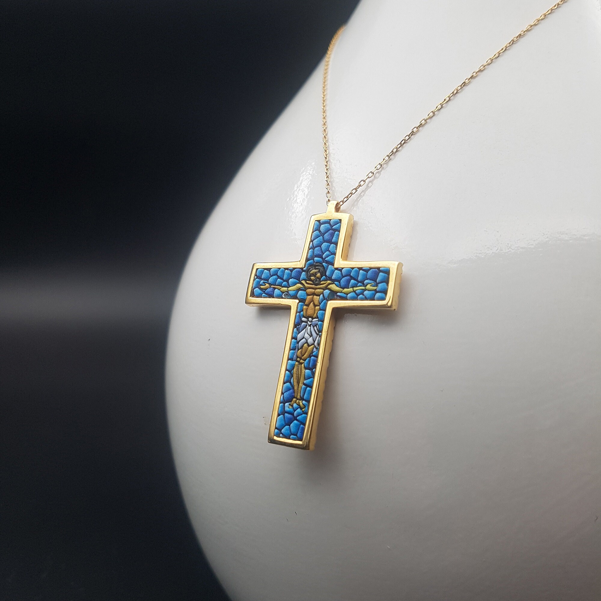 Handmade Sterling Silver Jesus Christ Cross Necklace. Jesus - Etsy
