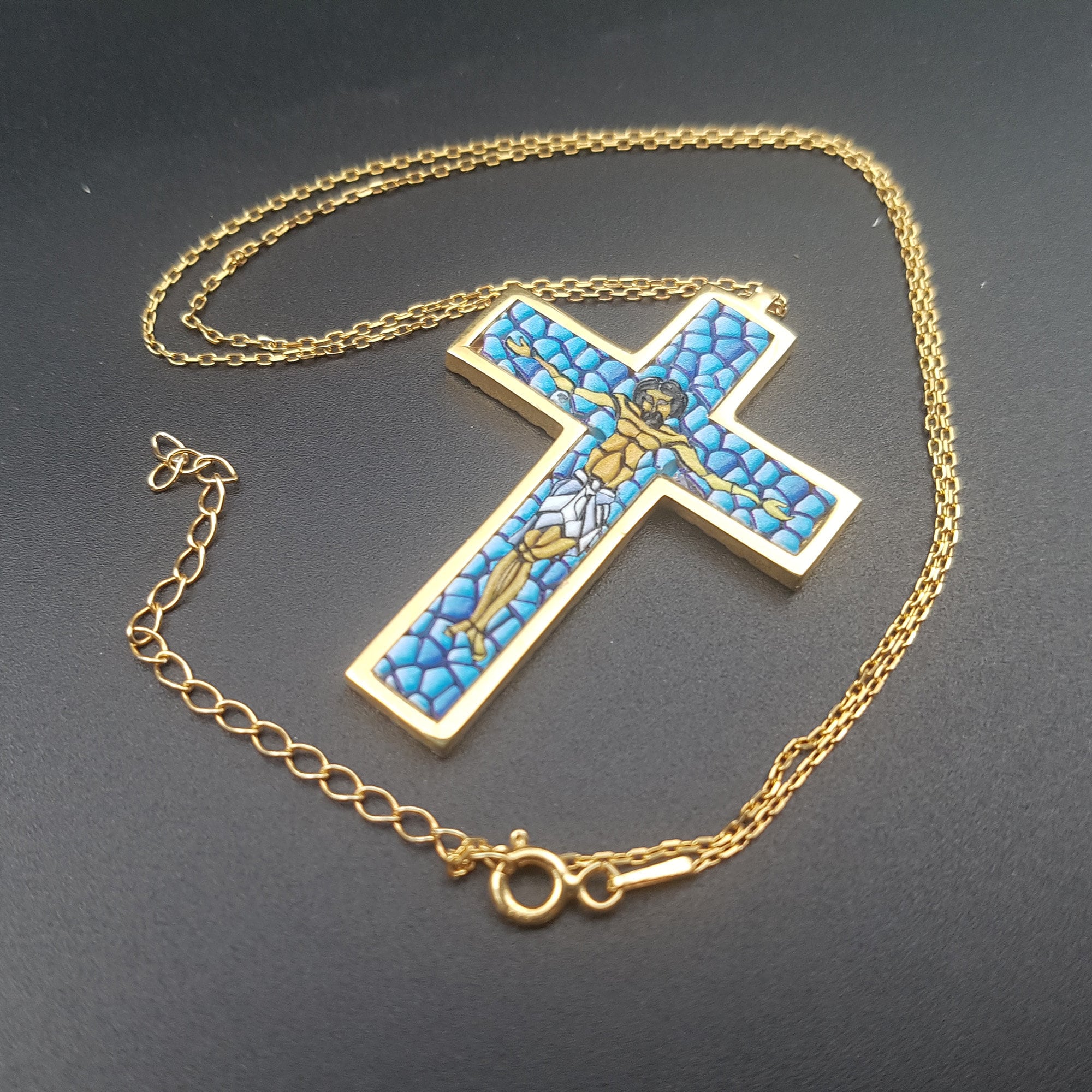 Handmade Sterling Silver Jesus Christ Cross Necklace. Jesus Crucified ...