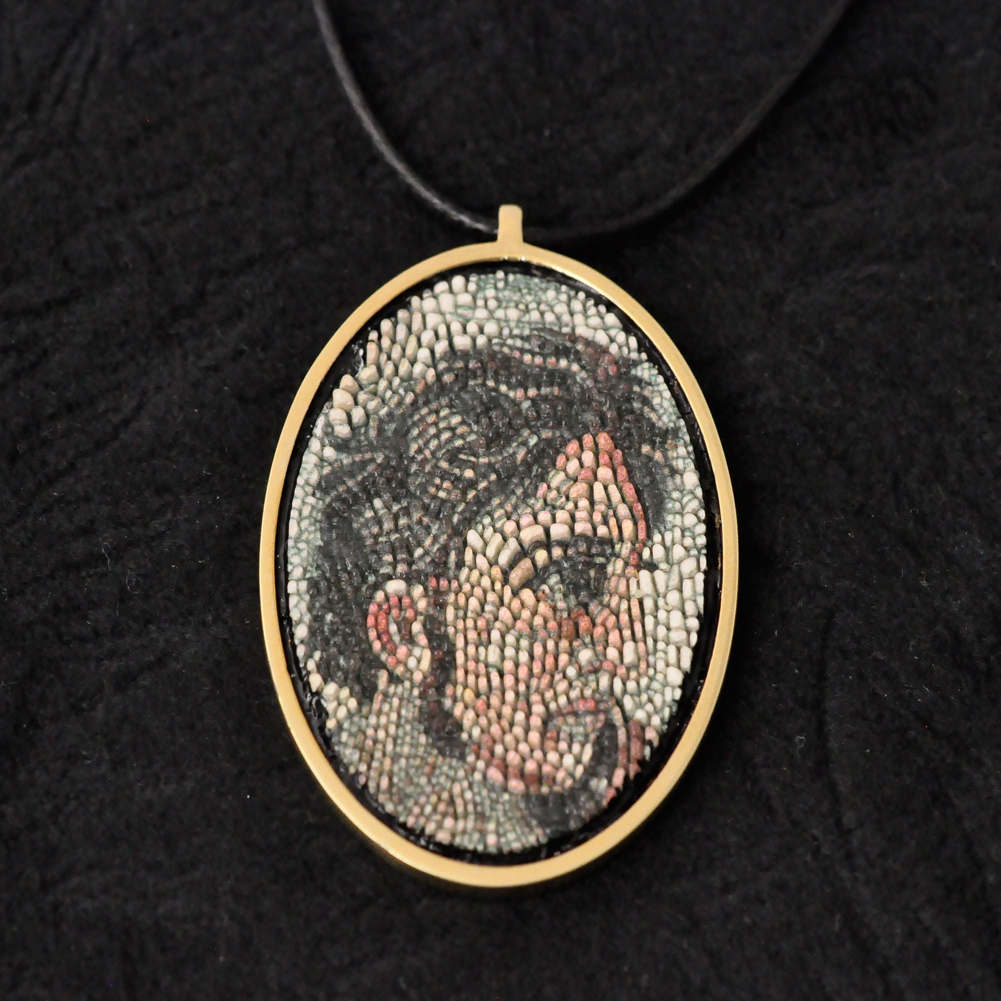 Alexander the Great Silver Micro Mosaic String Ellipse Necklace - Etsy