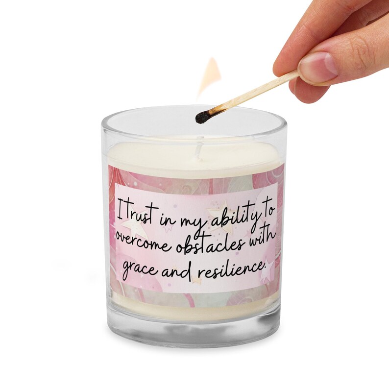 Positive Affirmations Glass Jar Soy Wax Candle, “I Trust in My Ability ...