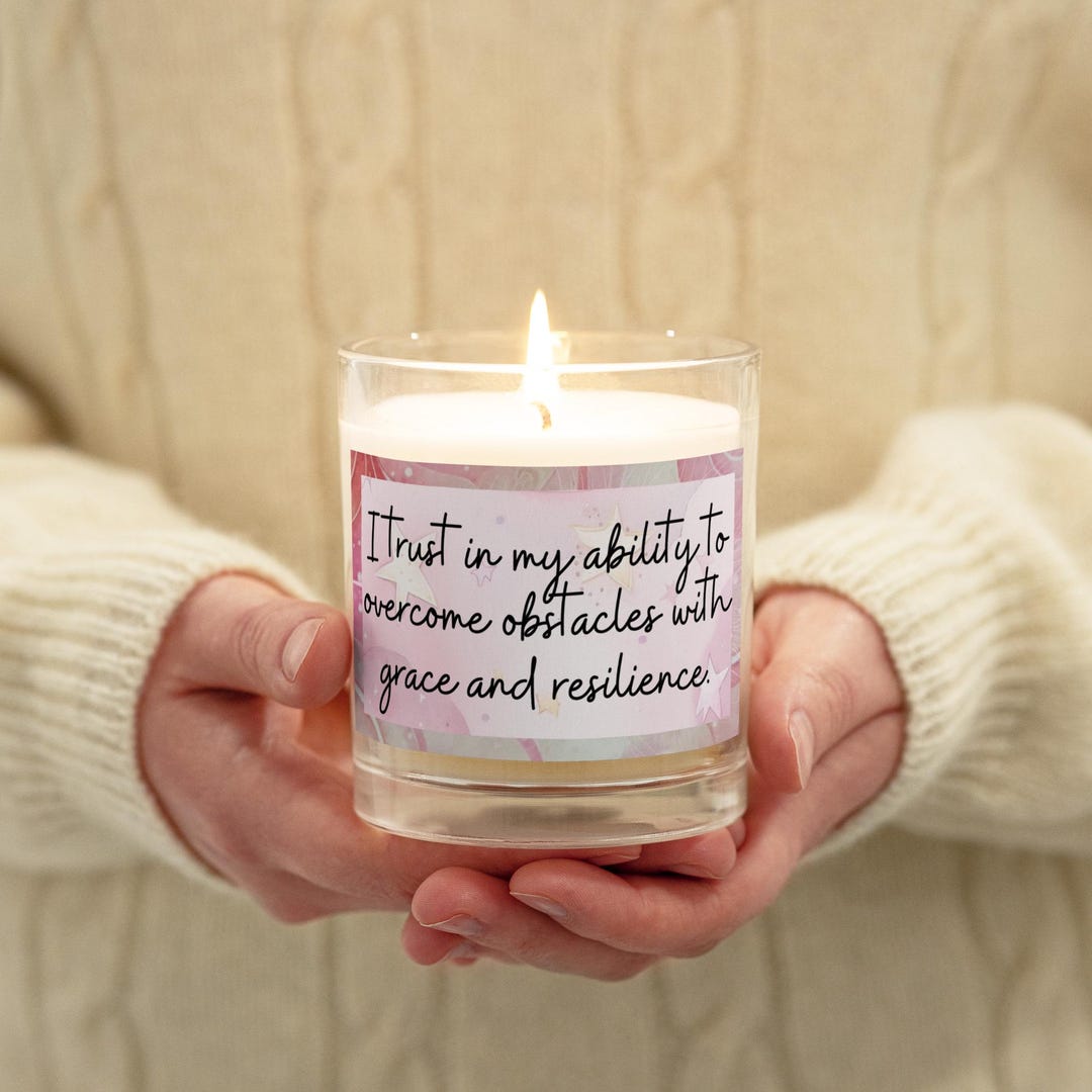 Positive Affirmations Glass Jar Soy Wax Candle, “I Trust in My Ability ...