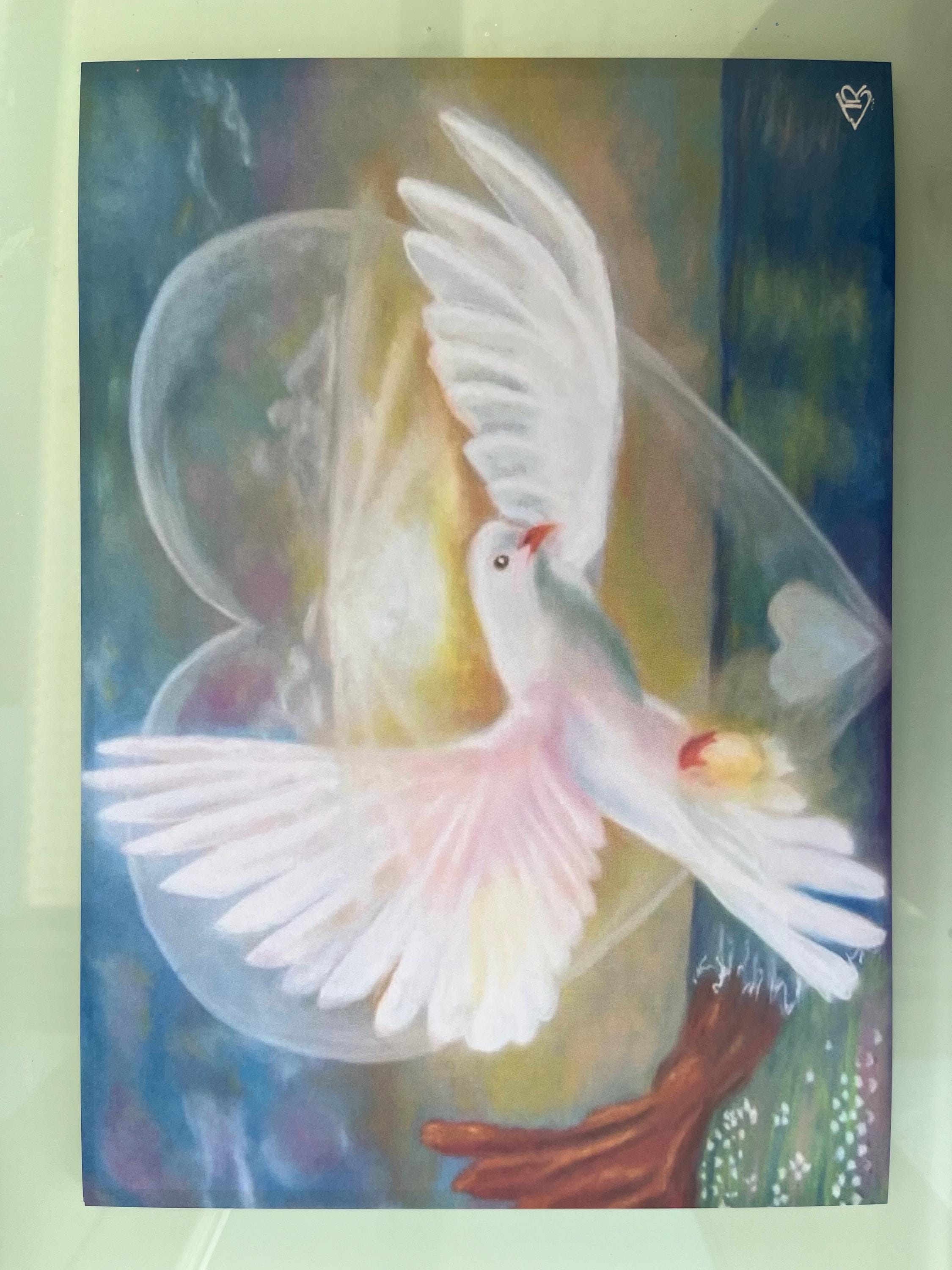 A4 or A3 Art Print- Healing Art - Illumination (dove Flying Through ...