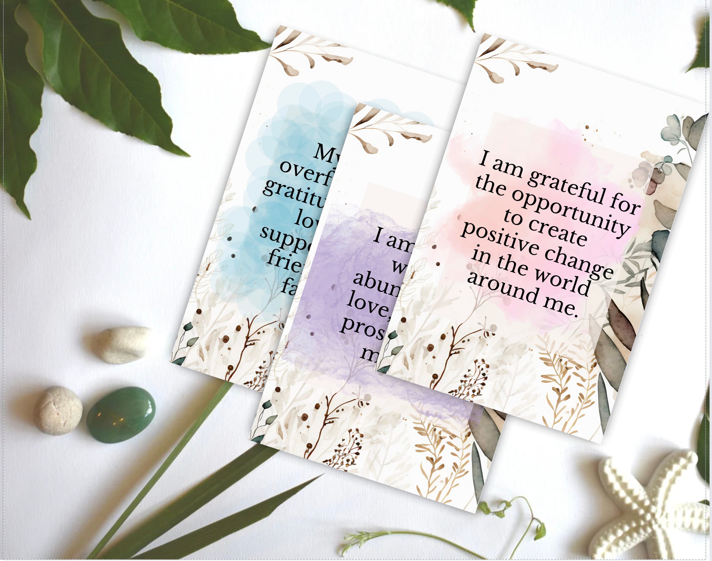 Gratitude Cards, Affirmations, Set of 30 Cards, Pick One a Day for ...