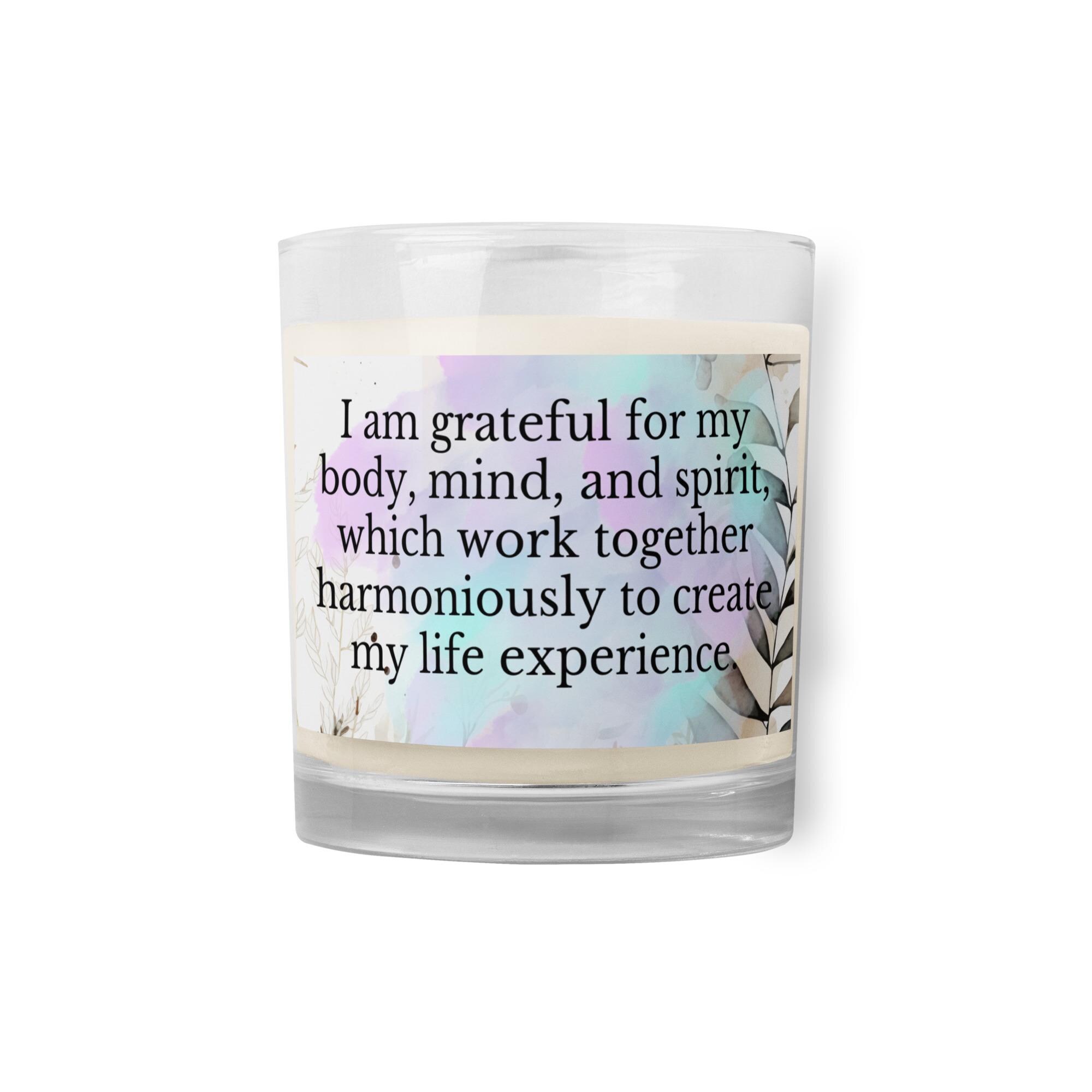 Gratitude Affirmation Candle, "i Am Grateful for My Body, Mind ...